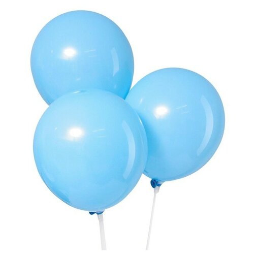 Воздушные шары LETI 12", пастель, латекс, в наборе 100 шт., цвет голубой