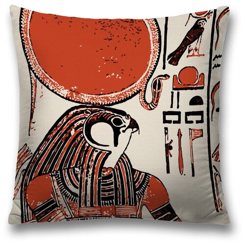 Наволочка декоративная на молнии, чехол на подушку JoyArty "Божественный Египет" 45х45 см