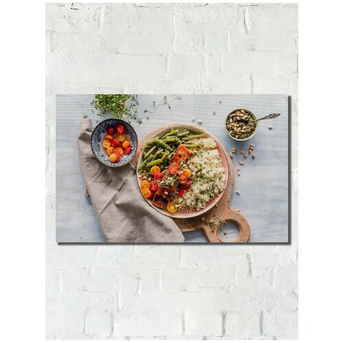 Картина интерьерная на дереве Разное Еда (овощи, салат, блюдо, food, bar, drinks) - 4067