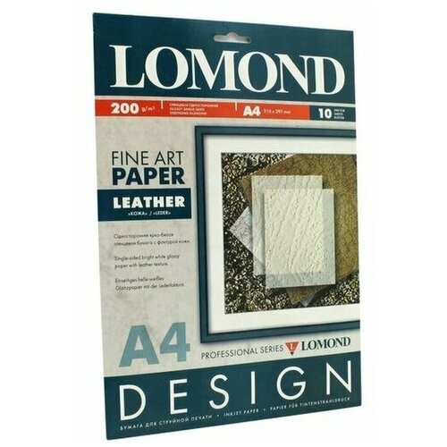 Бумага Lomond 0918041 A4/200г/м2/10л./белый глянцевое кожа для струйной печати