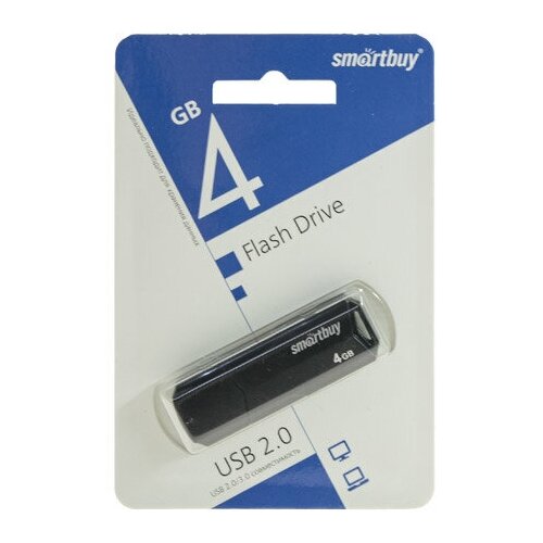 SB4GBCLU-K, 4GB USB 2.0 CLUE series, Black, SmartBuy