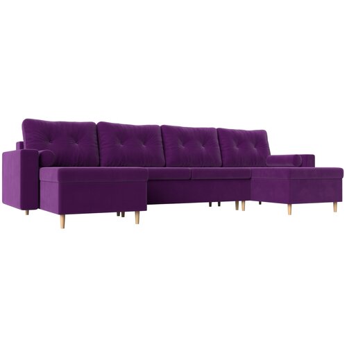 П-образный диван Москва 561 Микровельвет Фиолетовый ширина 293см