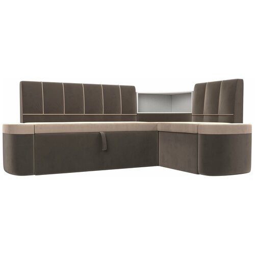 Кухонный угловой диван Тефида правый угол, Велюр, Модель 107511