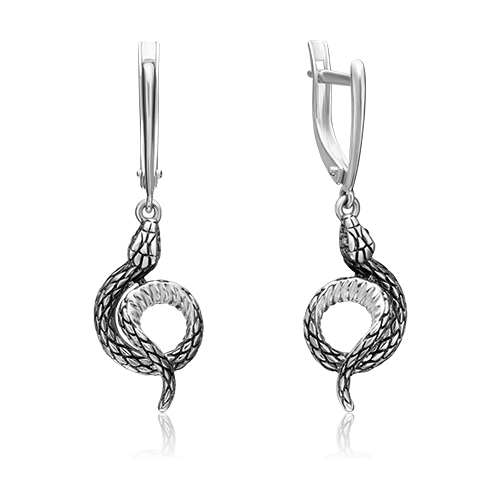 Серьги с подвесками PLATINA, серебро, 925 проба, серебрение, серебряный