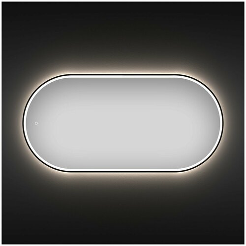Настенное зеркало в ванную с подсветкой для макияжа Wellsee 7 Rays' Spectrum 172202060 : влагостойкое зеркало 120х60 см с черным матовым контуром