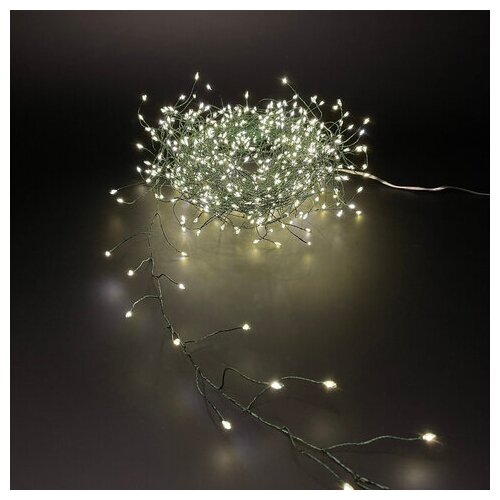 ChristmasDeLuxe Гирлянда светодиодная "Капельки" 400 микроламп теплого белого цвета, зеленый провод, 10 м, контролер 8 функций
