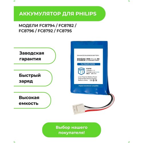 Аккумуляторная батарея ABC для робота-пылесоса Philips FC8794 / FC8796 / FC8792 /2600 mAh / 11.1 V