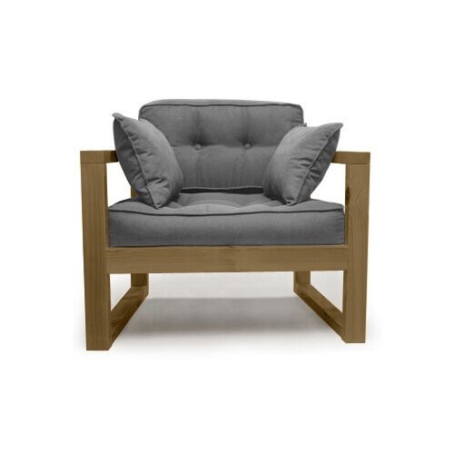 Кресло одноместное DEmoku Д-1 СС (цвет ткани: серый, цвет дерева: холодный серый), 80х73х79 см