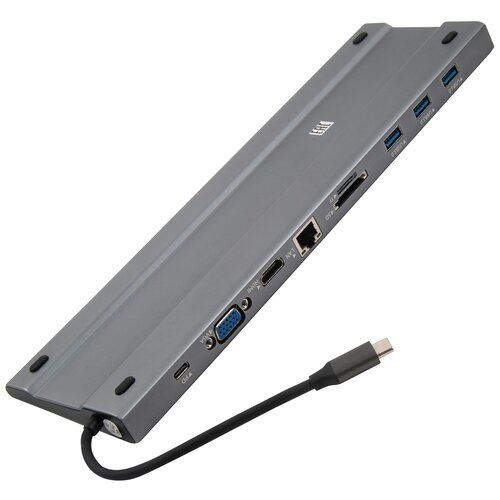 USB-концентратор  Red Line Multiport adapter Type-C 10 in 1, разъемов: 3, серый