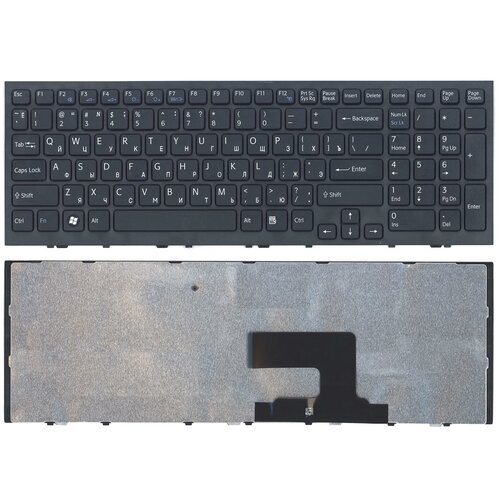 Клавиатура (keyboard) 9Z. N5CSQ.001 для ноутбука Sony Vaio VPC-EE, VPCEE2E1R, VPCEE3E1R, VPCEE4M1R, VPCEE4E1R, черная с черной рамкой