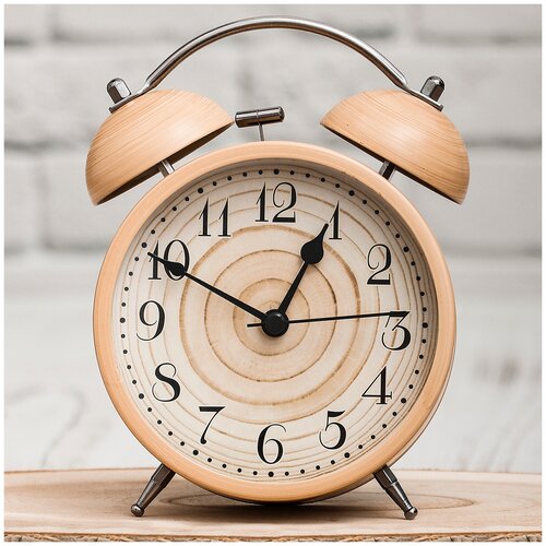 Часы будильник Дерево Эврика (N 2) часы настольные, детские взрослые, подарочные мужские на 23 февраля, женщине на 8 марта, ребенку, на стол, в спальню