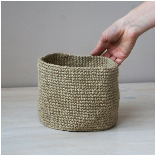 Кашпо Plant*Secrets Knit, 3 л, джутовое, настольное, коричневое