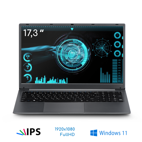 Ноутбук Azerty RB-1750 (17.3" IPS 1920x1080, Intel N5095 4x2.0 ГГц, 16 Гб DDR4, 128 Гб SSD)