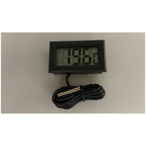 Измеритель температуры с выносным датчиком встраеваемый (термометр) НТ-1 Black провод 1 метр