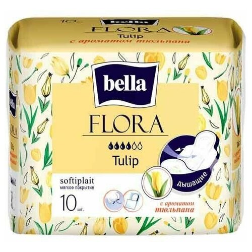 Прокладки женские bella FLORA Tulipс, ароматом тюльпана, 10 шт.