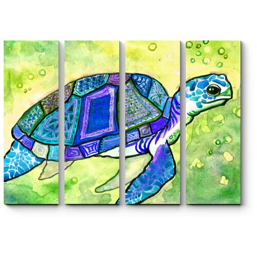 Модульная картина Голубая черепаха 110x83