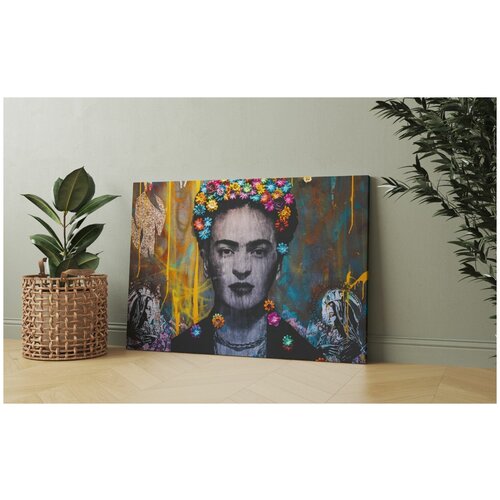 Картина на стену Фрида Кало / картина на холсте интерьерная / панно 60 х 40 см