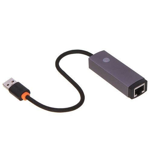 Сетевая карта Baseus Lite Series USB-A - RJ45 LAN Port Grey WKQX000113