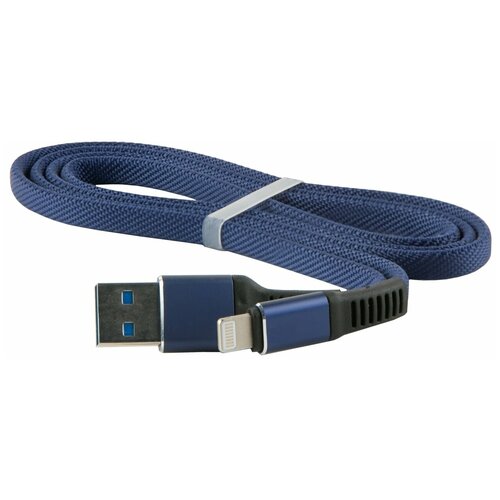 Дата-Кабель Red Line Flat USB-Lightning, синий