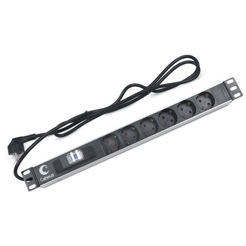 Блок евророзеток для 19" шкафов 16А Cabeus PDU-6P-B-2EU 6 розеток