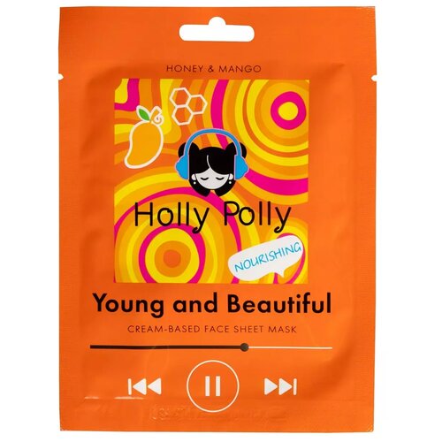 Holly Polly Тканевая маска Питающая с медом и манго Young and Beautiful на кремовой основе, 22 г