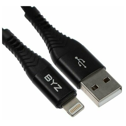 Кабель, провод BYZ BC-029, Lightning - USB, 5 А, 1 м, нейлон, черный