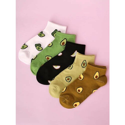 Носки Amigobs, 5 пар, размер 36/41, зеленый, черный, бежевый, белый