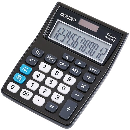 Калькулятор настольный Deli E1122GREY серый 12-разр.