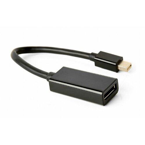 Переходник/адаптер Cablexpert mini DisplayPort - DisplayPort (A-mDPM-DPF4K-01), 0.16 м, 1 шт., черный