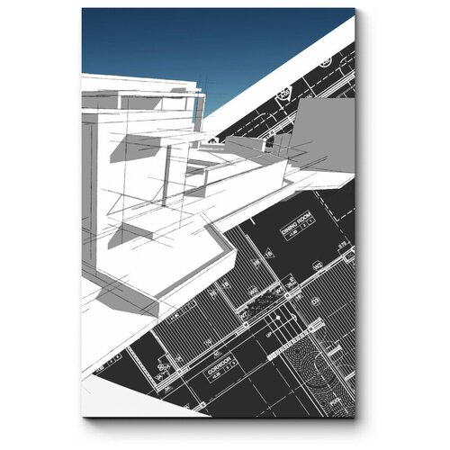 Модульная картина Архитектурный скетч 100x150