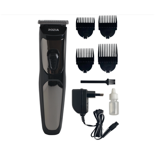 Машинка для стрижки волос Rozia черного цвета, триммер для бритья, беспроводная машинка для стрижки
