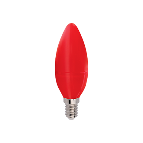 Светодиодная лампа Ecola candle LED color 6,0W 220V E14 Red свеча Красная матовая колба 103x37