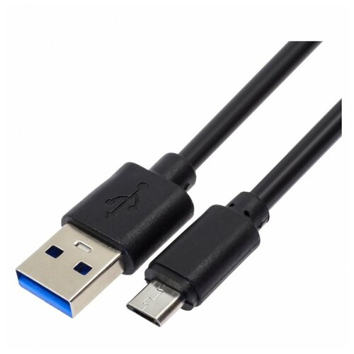 Дата-кабель USB-MicroUSB, 3.0 м, черный