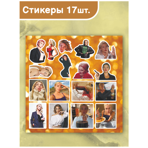 Наклейки стикеры Настя Ивлеева блогер ведущая актриса 17шт