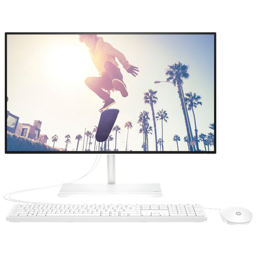 23.8" Моноблок HP 24-cb1038nh 1920x1080, Intel Core i7-1255U 1.7 ГГц, RAM 8 ГБ, SSD 512 ГБ, DOS, Starry white