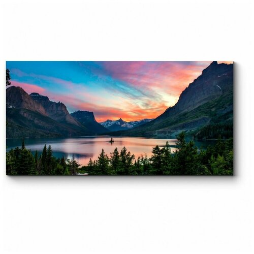 Модульная картина Красочный закат над озером Святой Марии 70x35