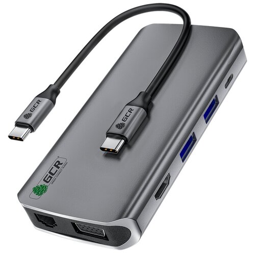 TypeC Hub 10 in 1 HDMI + VGA + RJ45 + USB3.0 x3 + Card Reader + Audio + TypeC PD