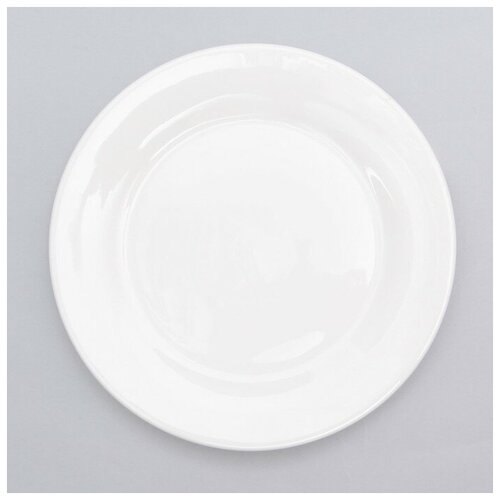 Тарелка фарфоровая десертная с утолщённым краем White Label, d=17,5 см, цвет белый