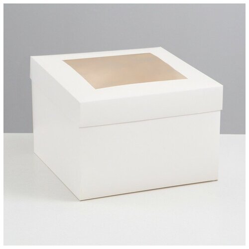 Коробка складная, крышка-дно, с окном, белая, 30 х 30 х 20 см. В наборе 5шт.