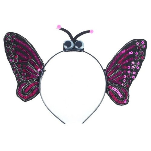 Карнавальный ободок "Бабочка", цвета микс