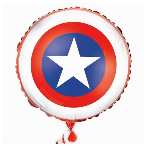 Шар фольгированный "Щит Капитана Америки", Мстители, круг,