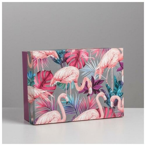 Коробка складная ТероПром 5111278 «Фламинго», 21 × 15 × 7 см
