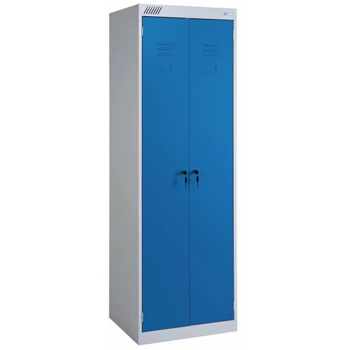 Шкаф для одежды METALL ZAVOD ШРК 22-600 светло-серой (RAL 7035)/синий RAL 5015