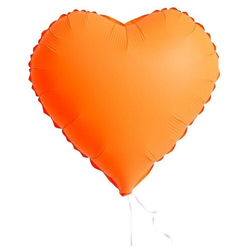 Шар полимерный 18" «Сердце неон», цвет оранжевый