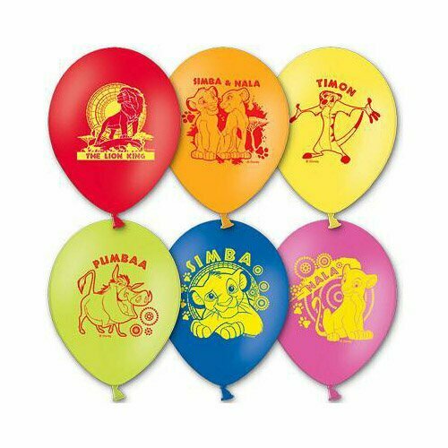 Набор воздушных шаров Веселая затея Disney Король Лев, 30 см, 5 шт (1111-0385)