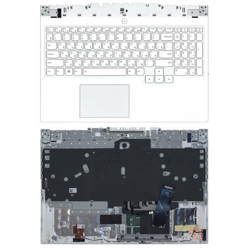 Клавиатура для Lenovo Legion 5-15ACH6 топкейс, белый с подсветкой