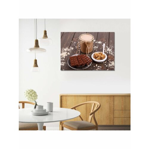 Картина на холсте с подрамником Какао шоколад и грецкие орехи 30х40