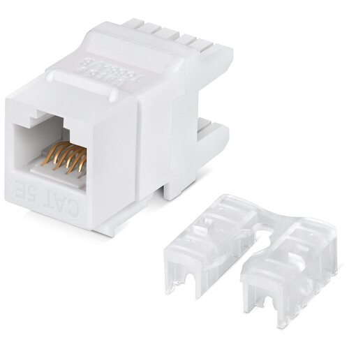 Cabeus KJ-RJ45-Cat.5e-180 Degree Вставка Keystone Jack RJ-45(8P8C), 180 градусов, категория 5e, Dual IDC (110&Krone type), белая