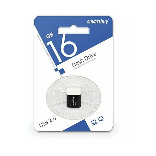 Флеш-диск 16 GB, комплект 5 шт, SMARTBUY Lara, USB 2.0, черный, SB16GBLARA-K