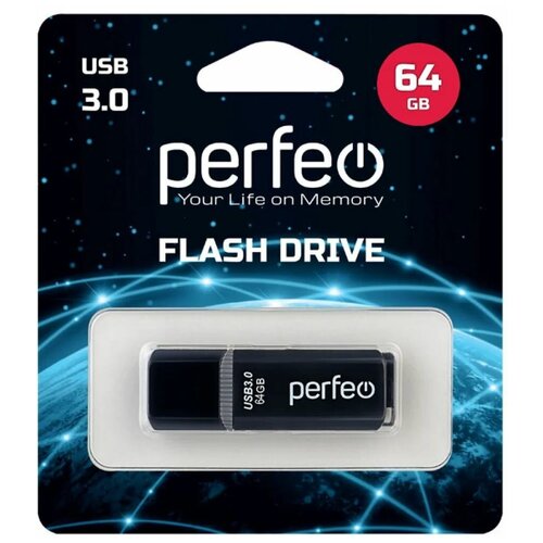 Флешка 64GB USB3.0 Perfeo C12 Black